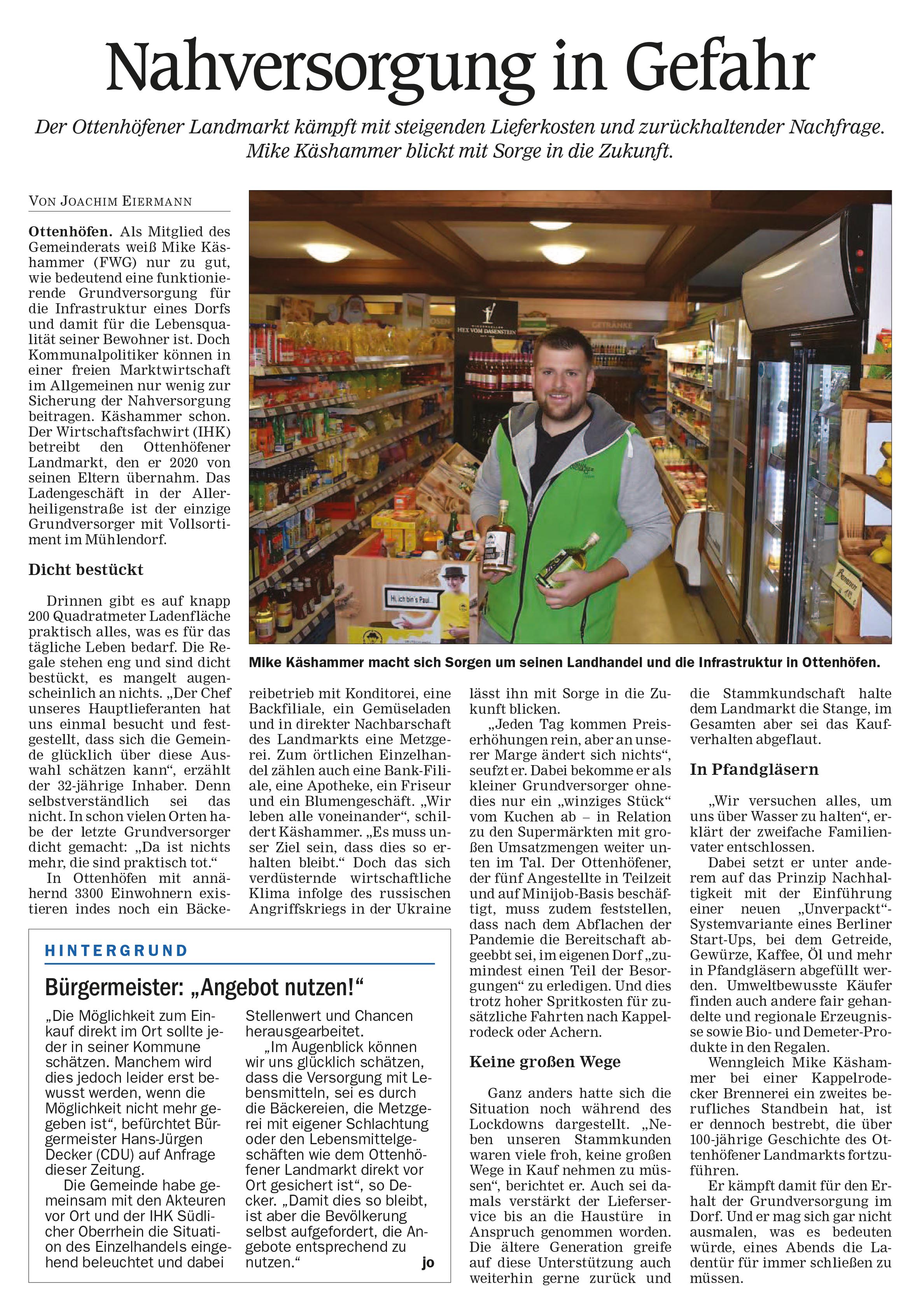Presseartikel aus der Acher-Rench-Zeitung vom 10.11.2022 - Familie ...